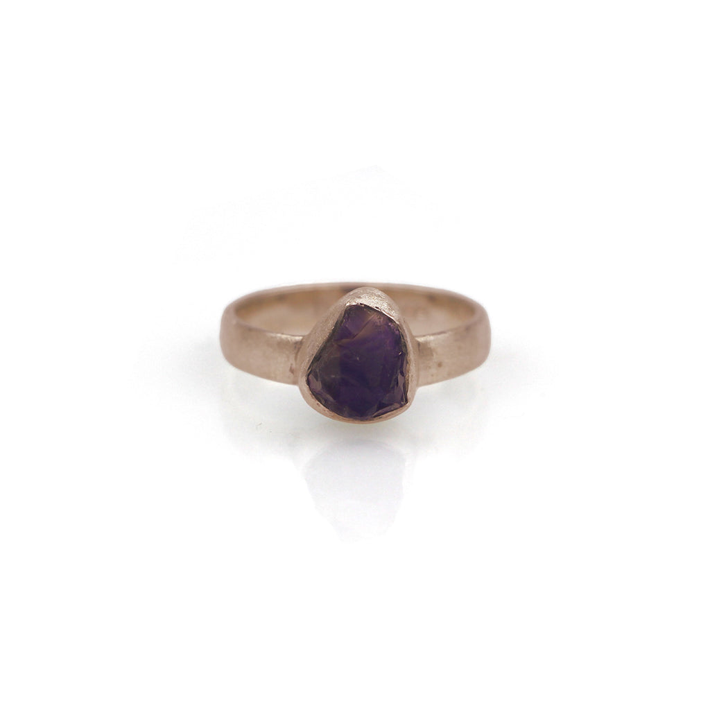 MOROKA Sterling Silver and Rough Amethyst Ring – Abracadabra Jewelry